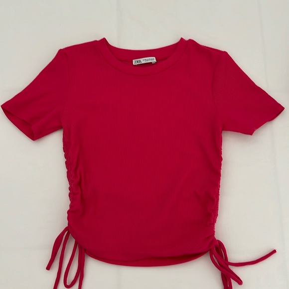 Zara | Tops | Zara Ribbed Cinched Top | Poshmark